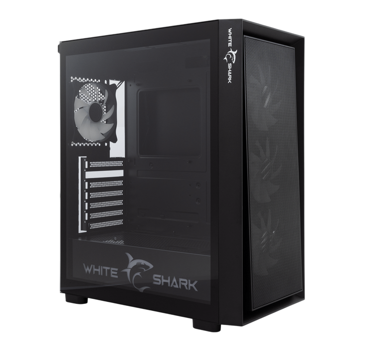 E-ATX Case White Shark Warhead 3 Tempered Glass Black w/4x 120mm RGB Fans
